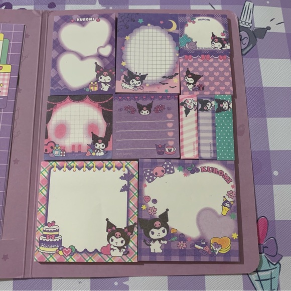 Sanrio | Office | Kuromi Memo Bookstyle Set Of Sticky Notes And ...